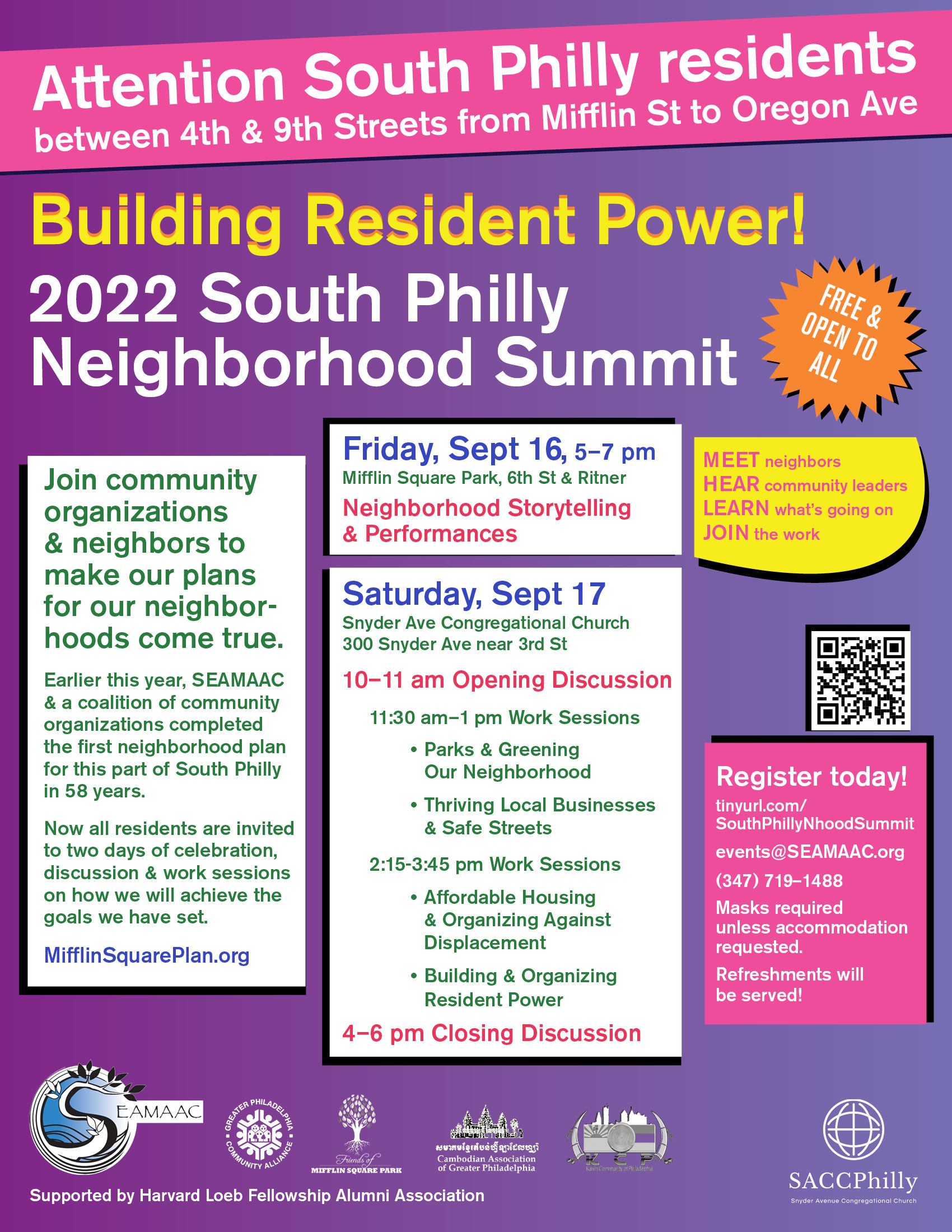 Building Resident Power! Sept 16-17 South Philly Neighborhood Summit ...